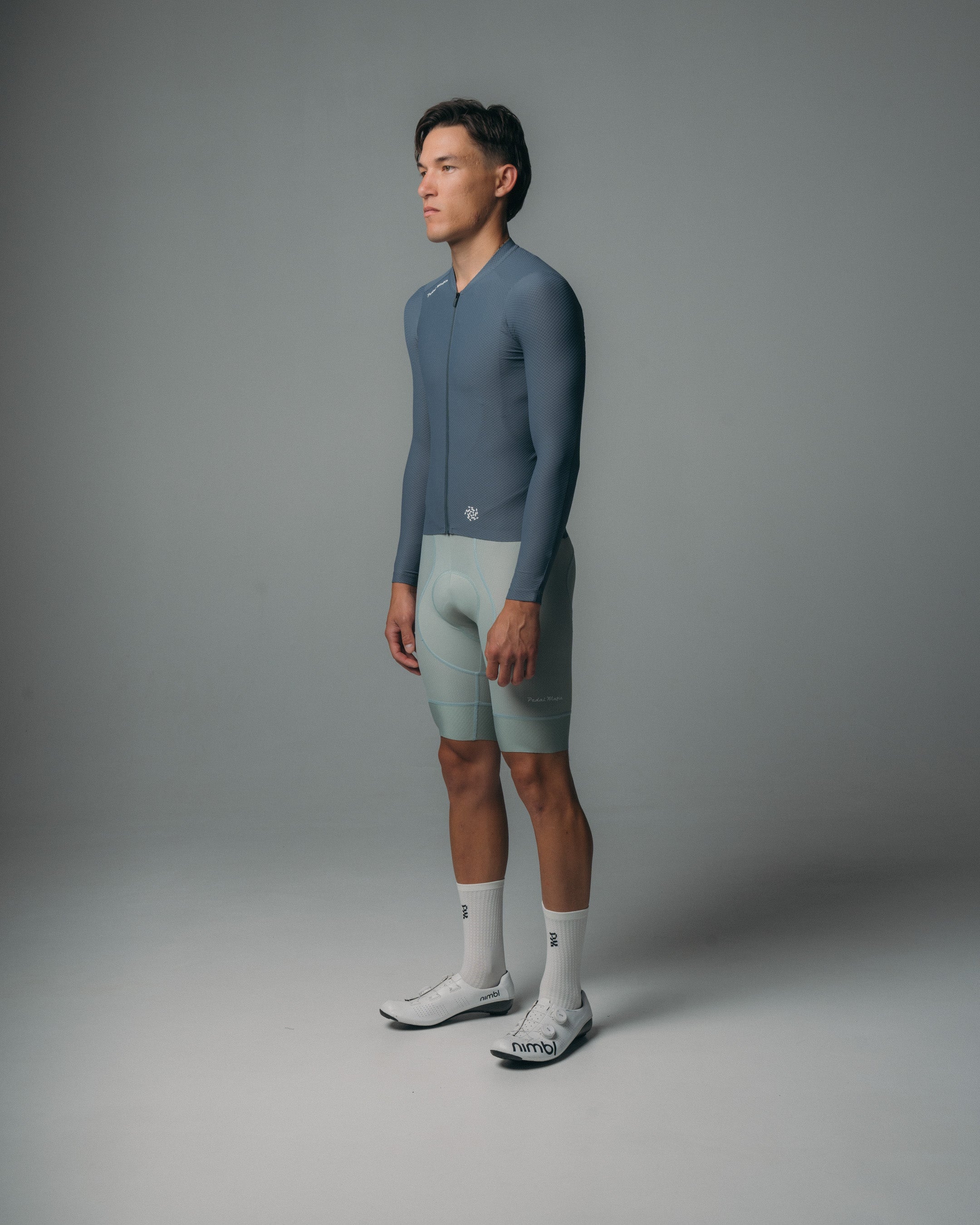 Men's Pro Delta Long Sleeve Jersey - Dark Blue Steel | Pedal Mafia ...